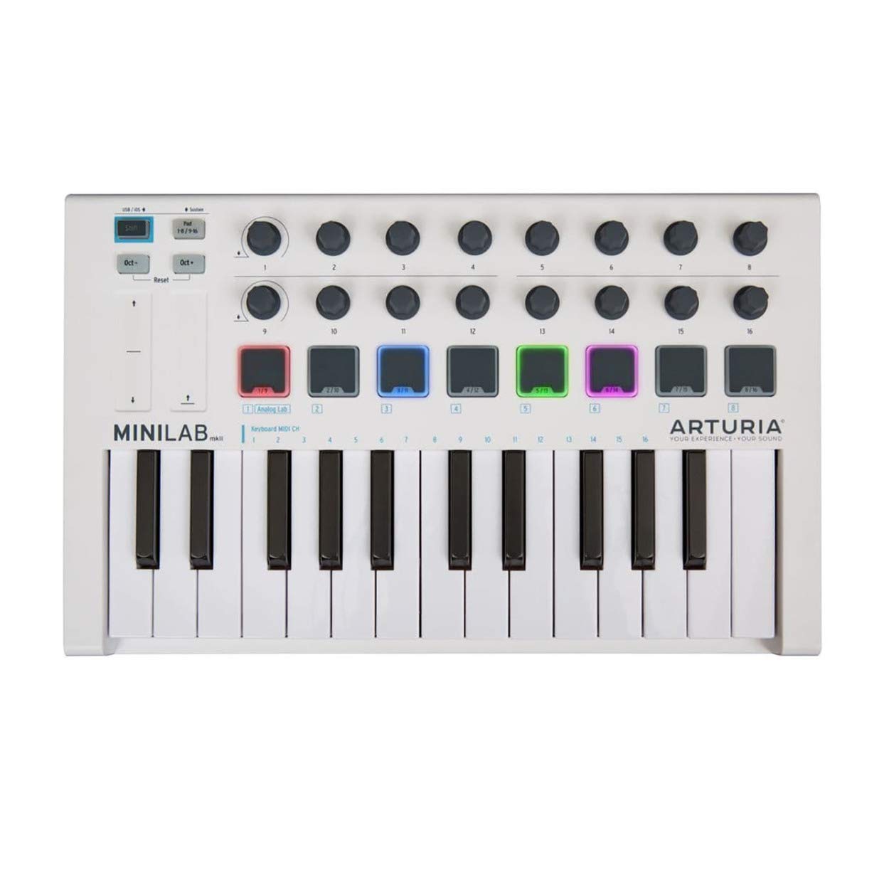 Arturia MiniLab MkII 25 Slim-Key Controller Bundle with 3.0 4 Port USB Hub (2 Items)