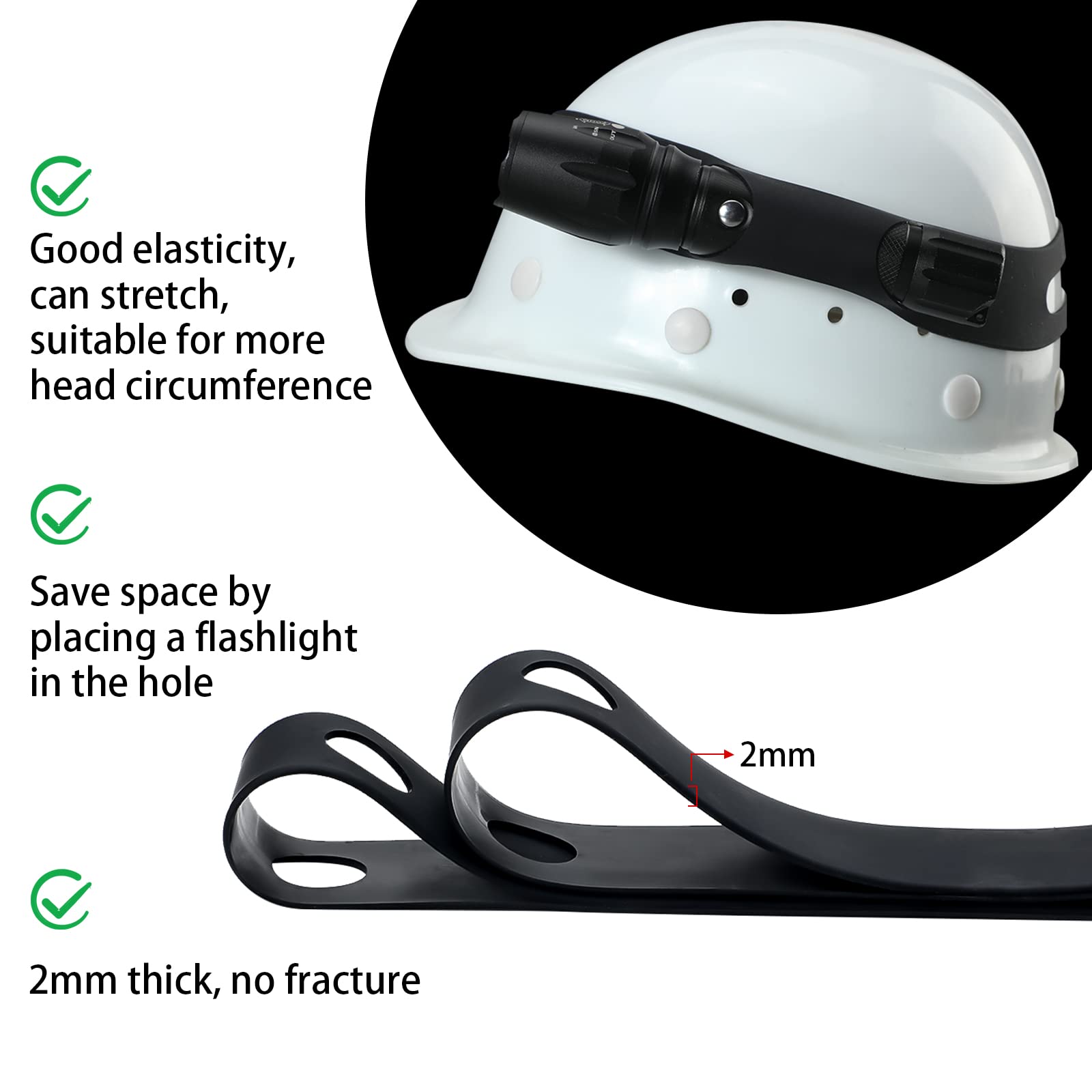 Amylove 4 Pieces Firefighter Glove Strap Firefighter Fire Helmet Band Glove Safety Strap with Green Reflective Trim Rubber Helmet Strap Firefighter Tools Fire Gear Accessories
