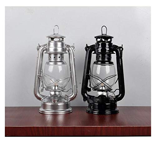 GAOZ Outdoor Lights 2pcs Nostalgic Classic Kerosene Lamp Hurricane Lantern Wild Emergency Light Camp Light,Paraffin Lamp 19cm for Home,Garden,Yard,Decorations