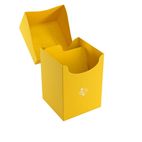 Gamegenic Deck Holder 100+ Casual Deck Box | Double-Sleeved Card Storage with Flex Card Divider | Premium Card Game Protector | Cobra Neck Technology | Holds up to 100 Cards | Yellow Color | Made