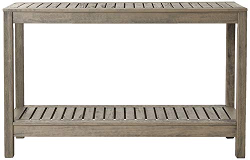 Cambridge Casual Solid Wood West Lake Outdoor Console Table, Weathered Gray