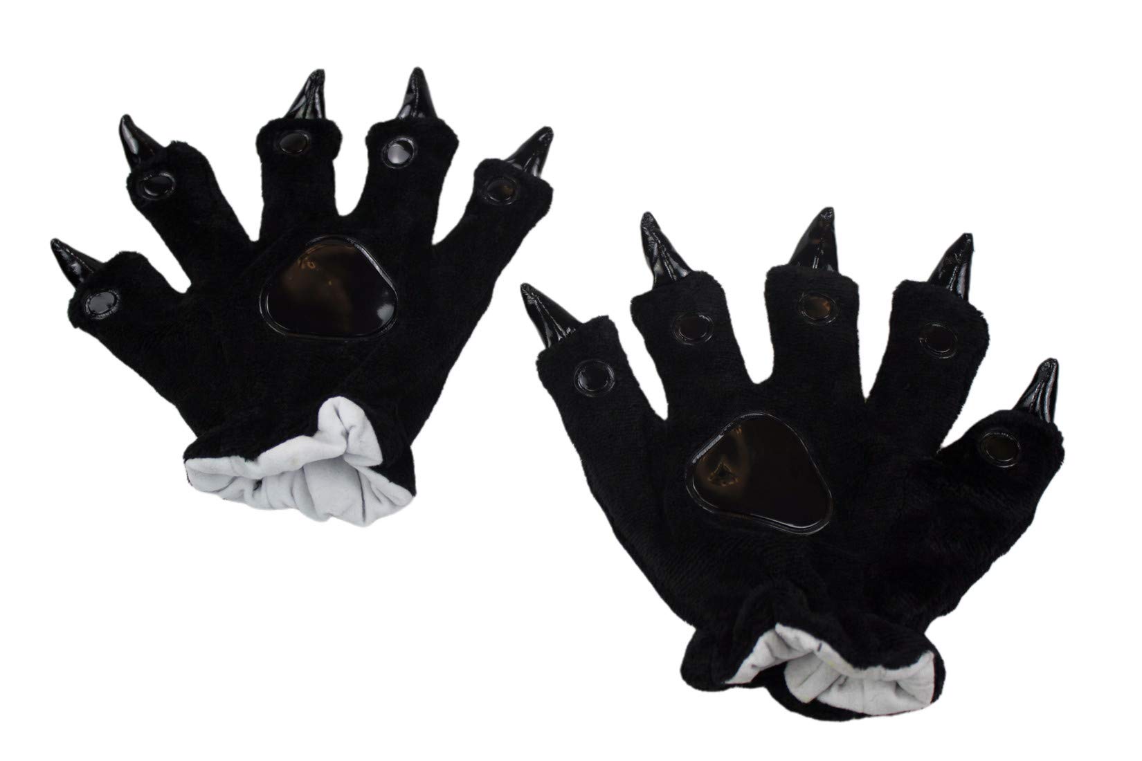 Akanbou Animal Paw Claw Hand Gloves Halloween Cosplay Costume Warm Plush Gloves (Yellow)