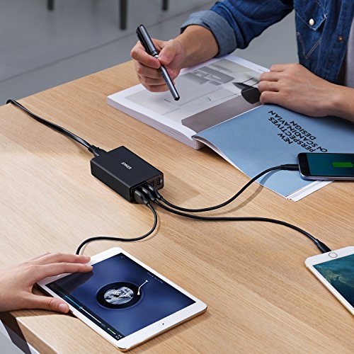 Anker 40W 5-Port USB Wall Charger, PowerPort 5 for iPhone XS / XS Max / XR / X / 8 / 7 / 6 / Plus, iPad Pro / Air 2 / mini, Galaxy S9 / S8 / Edge / Plus, Note 8 / 7, LG, Nexus, HTC and More, Black