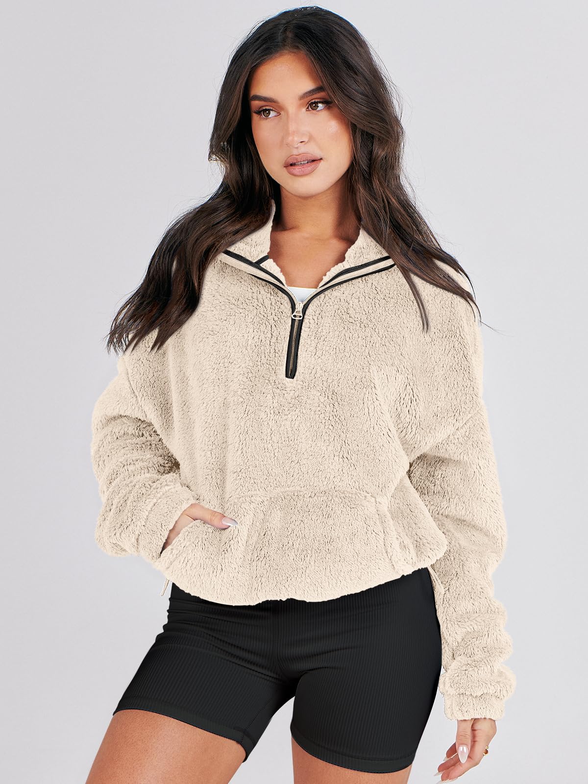 ANRABESS Womens Zip Up Hoodies Cropped Sweatshirts Fall Outfits Casual Hooded Pullover Sweaters Tops Winter Clothes 2024 Small