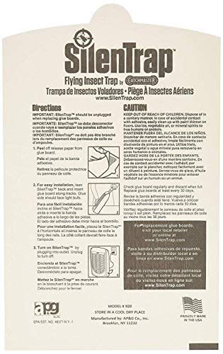 Catchmaster SilenTrap Flying Insect Trap Replacement Boards 2Pk, Electric Fly Traps for Indoors, Bug Catcher Refill, Glue Boards UV Light Anti-Mosquito Device & Gnat Killer, Pet Safe Home Pest Control