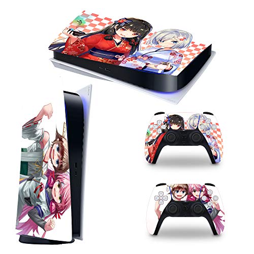 Anime Girl Collection PS5 Standard Edition Console and Controller 5 Controller Skin Set - PlayStation 5 Vinyl