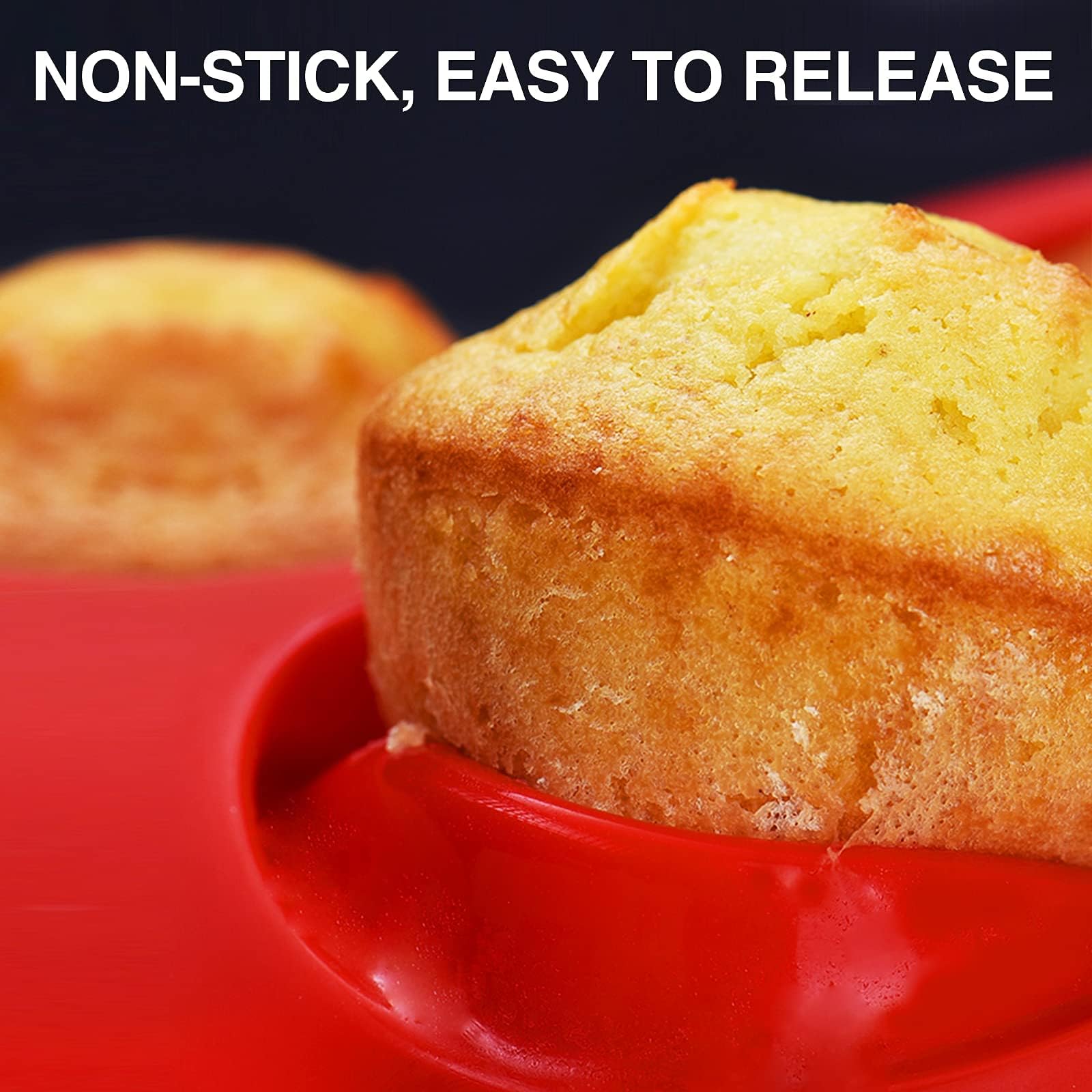 Aokinle Silicone Texas Muffin Pan, European LFGB Cupcake Jumbo Pan 6 Cups, Non-Stick Deep Big Cupcake Baking Pan, Perfect for Egg Muffin, Big Cupcake, BPA Free and High Temperature Resistance,Set of 2