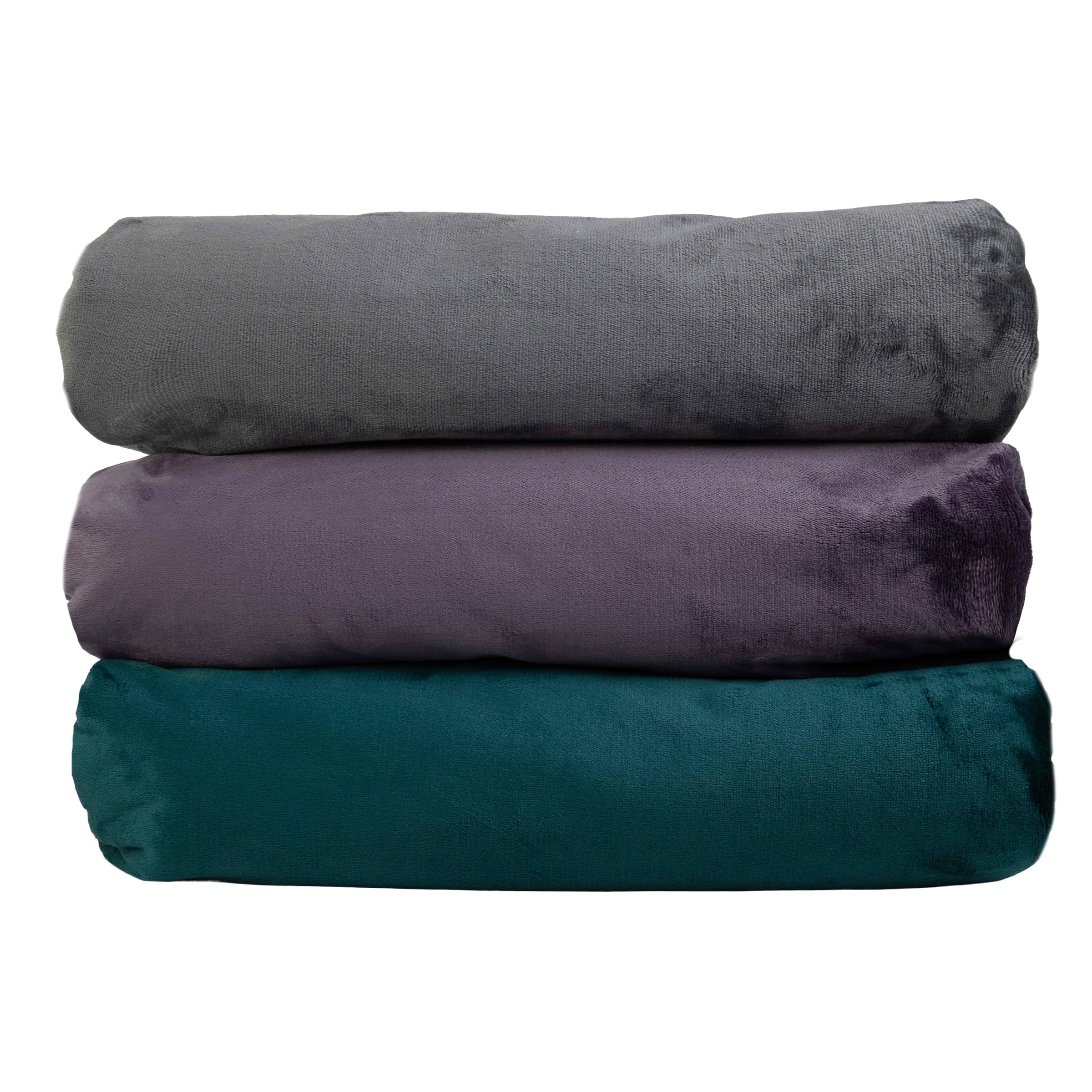 Lavish Home Waterproof Blanket - 80x80 King-Size Blanket for Kids, Pets, and Outdoors - Throw Blanket for Bed, Couch, Chair and Car (Purple)