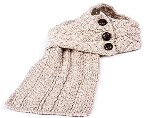 Aran Irish Scarf Woollen Mills Green