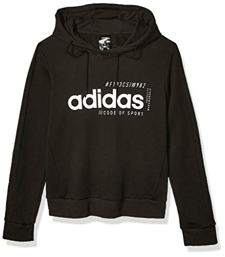 adidas Women's Brilliant Basics Pullover Hoodie, Black, Small