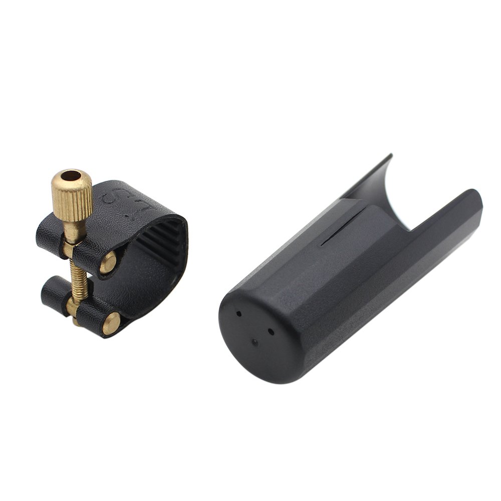 Andoer Leather Ligature Fastener with Plastic Cap for Soprano Sax Saxphone Bakelite Mouthpiece Durable