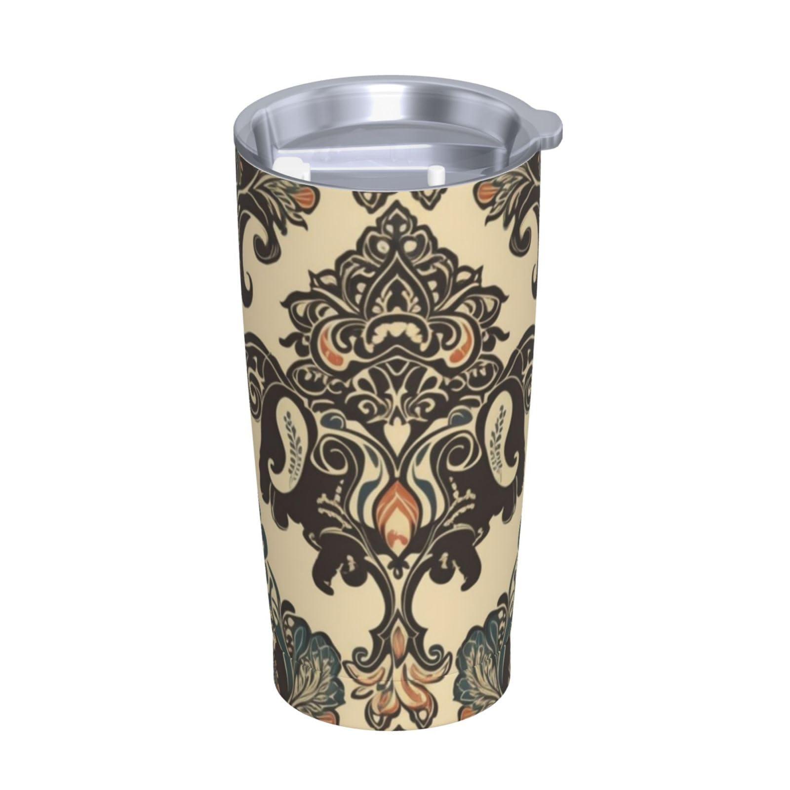Asian Elephants print 20 oz Stainless Steel Tumbler With Lid And Straw Insulated Coffee Cup Portable Travel Mug For Cold And Hot Drinks