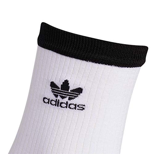 adidas Originals Women's Originals Sport 3-Pack Mid-Crew, White/Black, Medium