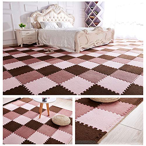 ALGFree Soft Foam Play Mats, Suede Interlocking Tiles Non-Slip Splice Protective Flooring Mats Childrens Room Crawling Mat, 30x30x1cm,Free Splicing (Color : E, Size : 20pcs)