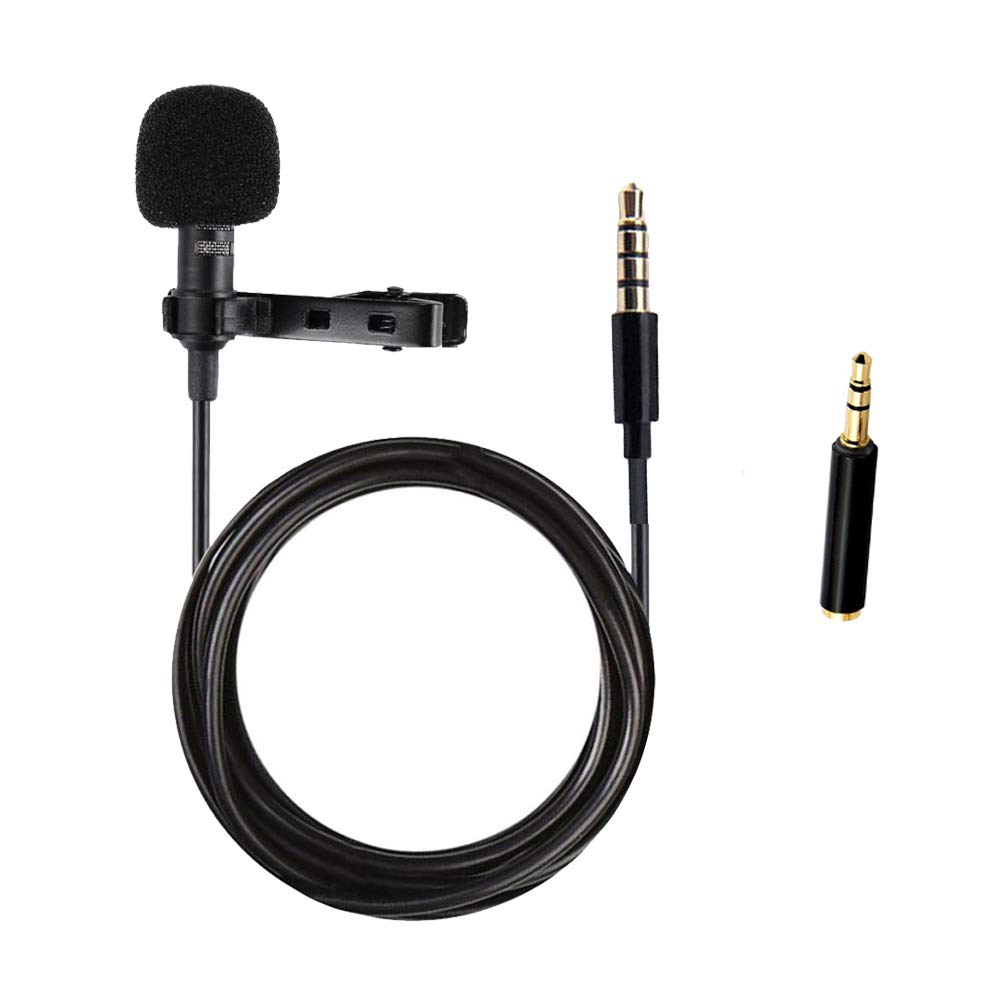 Actpe Lavalier Lapel Microphone Clip on Omnidirectional Condenser Mic Professional Compatible iPhone, Samsung Galaxy, Android Smartphones, DSLR Camera, Recording YouTube, Interview, Studio, Video