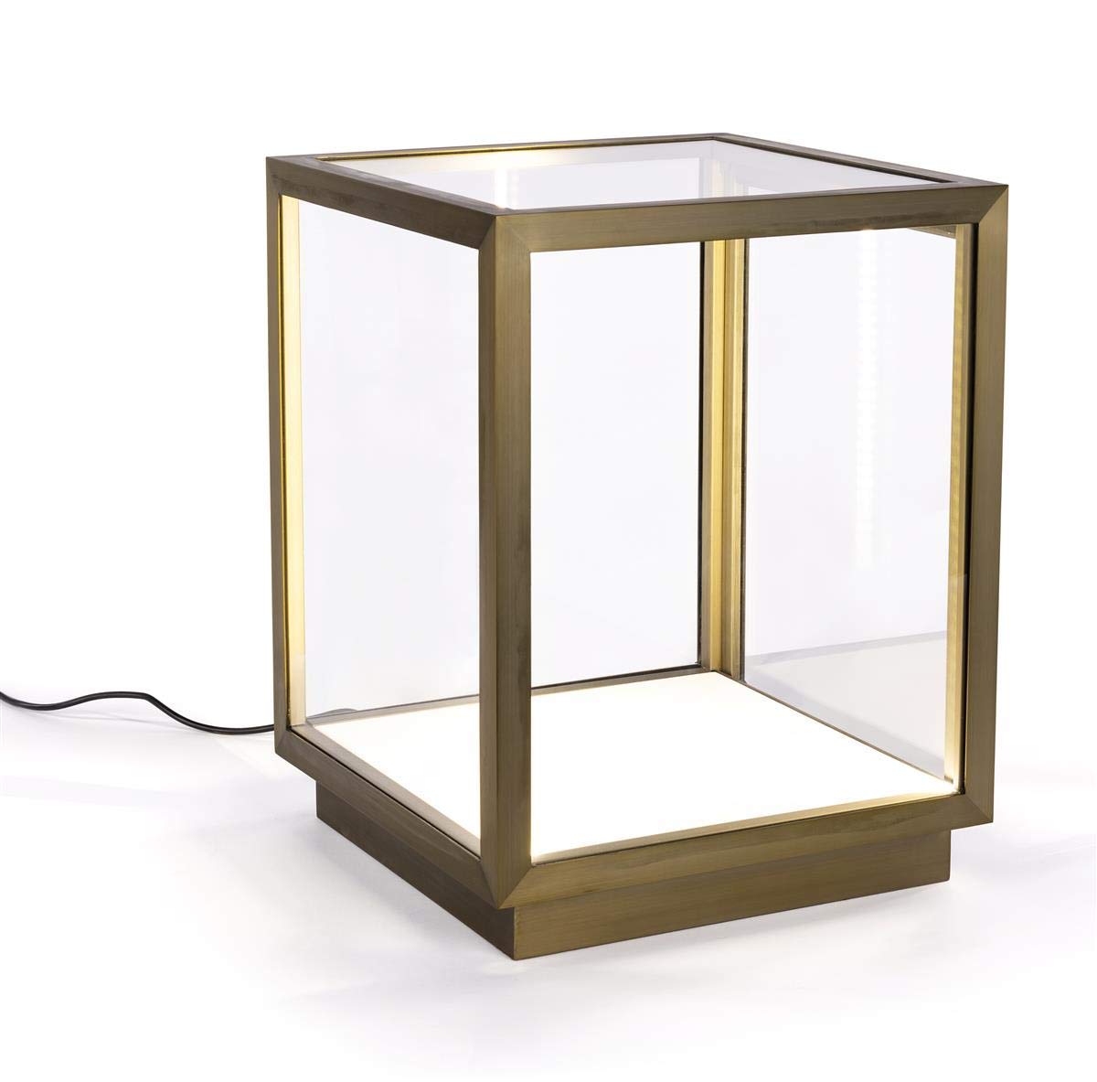 Displays2go Tabletop Glass Display Cases with LED Lighting β Bronze (DC1620SGSS)