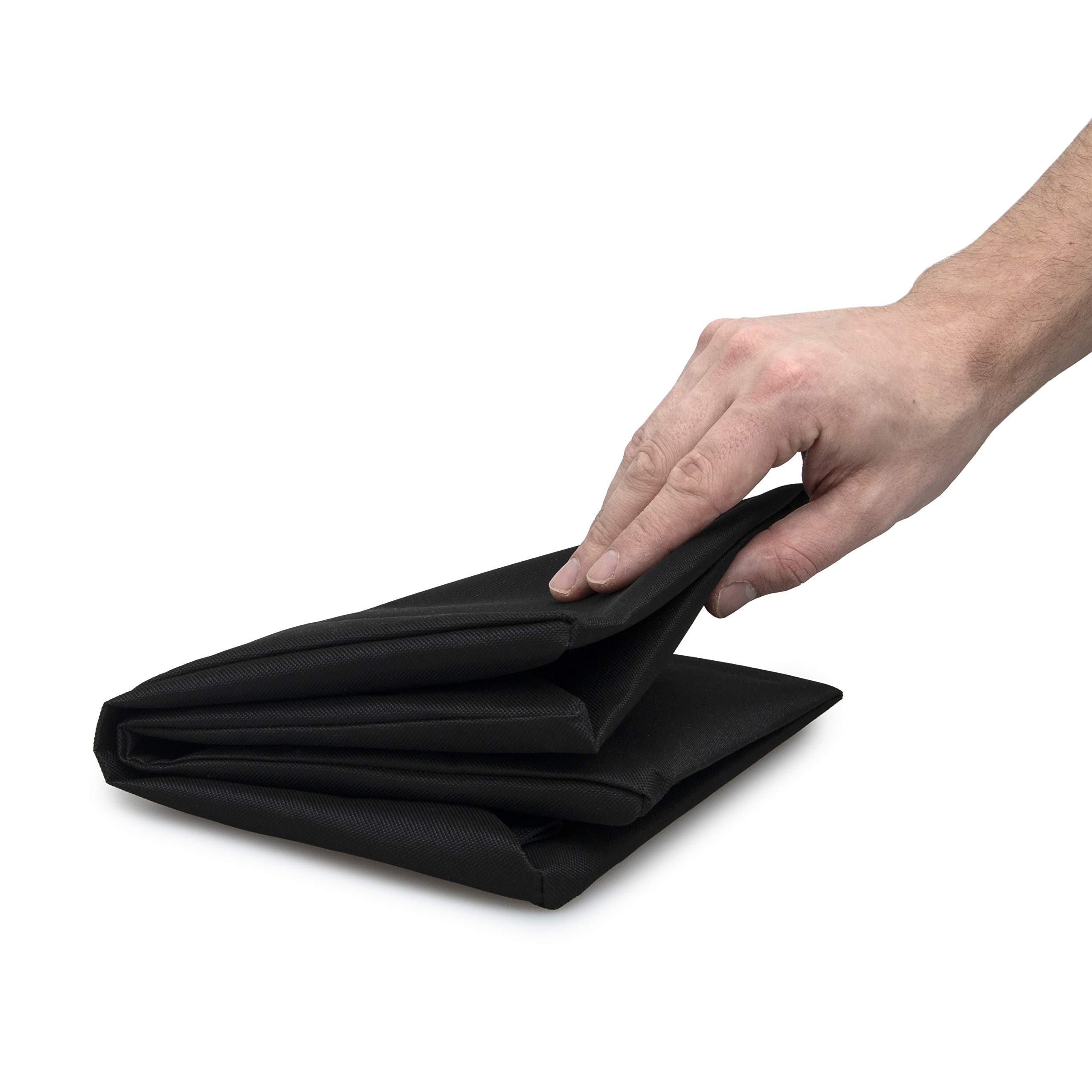 Apsilot Turntable Dust Cover - Vinyl Record Player Protector with 2 Finger Pull Tabs - Fits Technics SL1200, SL1210 and Pioneer PLX1000 - Black Premium Foldable Fabric - Complete with Microfiber Cloth