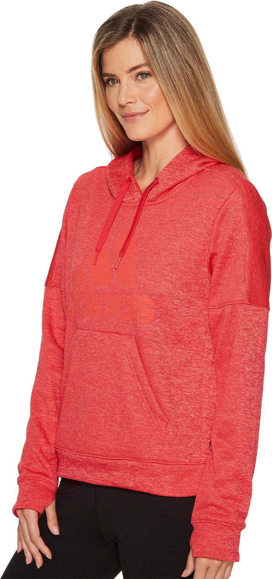 adidas Women's Team Issue Fleece Pullover Logo Hoodie, Mystery Ink Mélange/Noble Ink Mélange/Mystery Ink, Medium