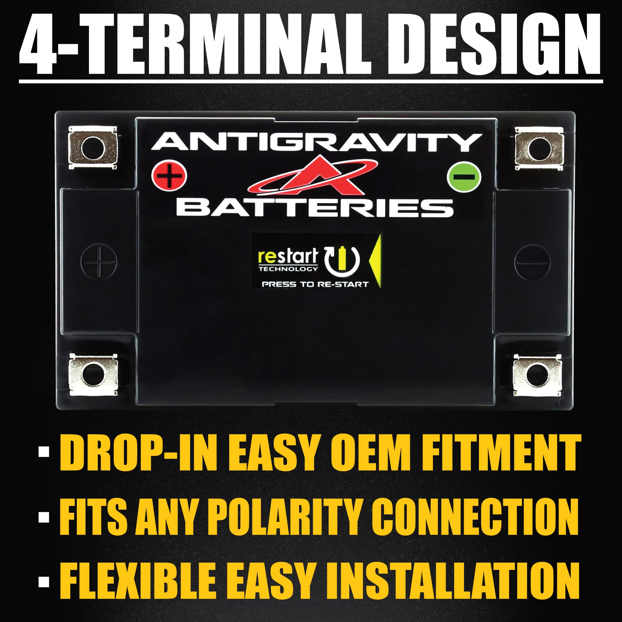 Antigravity ATZ-7 Performance Lithium Motorcycle Powersport Battery with Built-In Jump Starting, 3.5Amp Hours ATV, Quad, Honda, KTM, Yamaha, Kawasaki