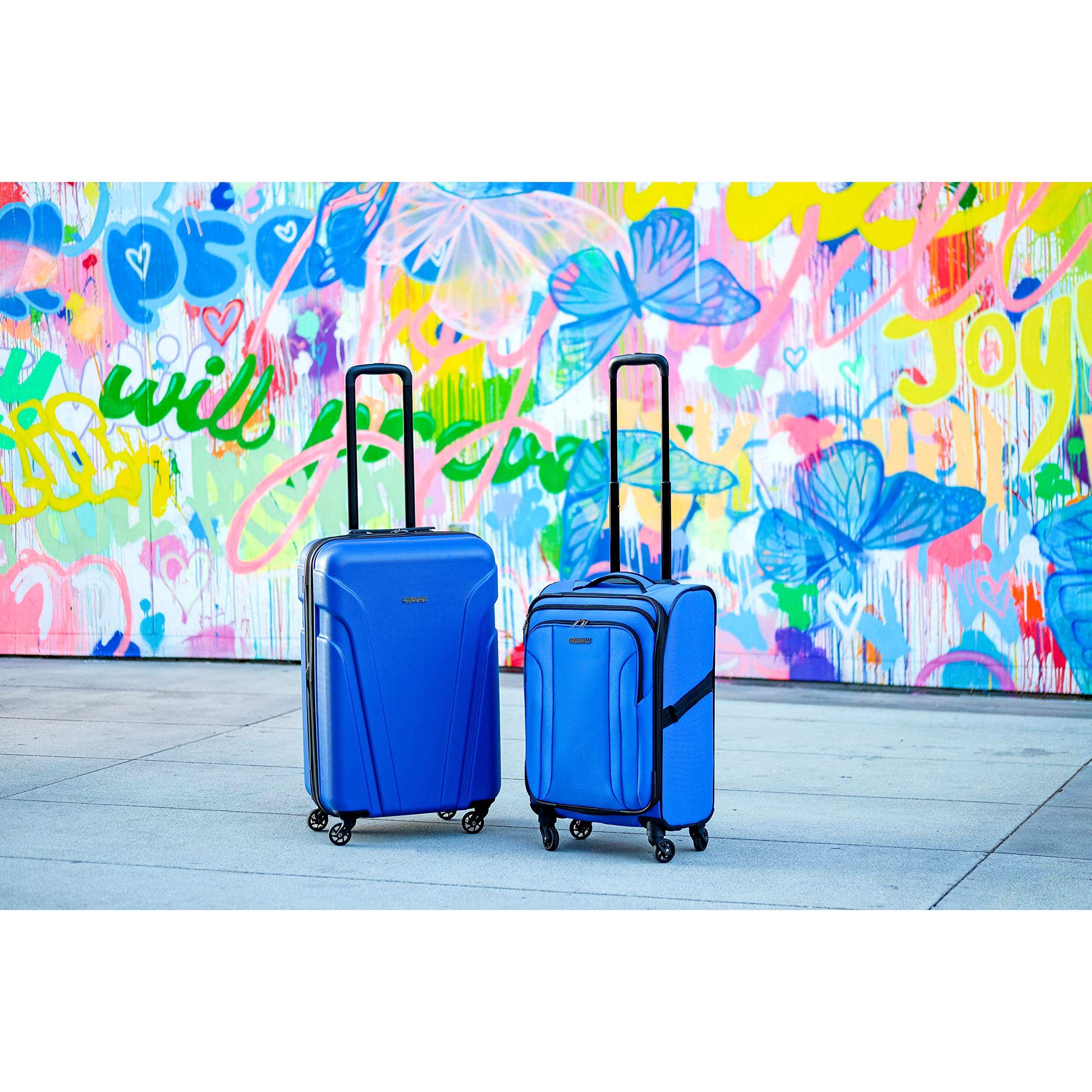American Tourister Troupe Hardside and Softside, Classic Blue, 4PC Set