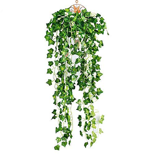 Amzanjon Artificial Ivy Vines, Artificial Fake Hanging Vine Plant Leaves Garland Home Garden Wall Decoration - 1#
