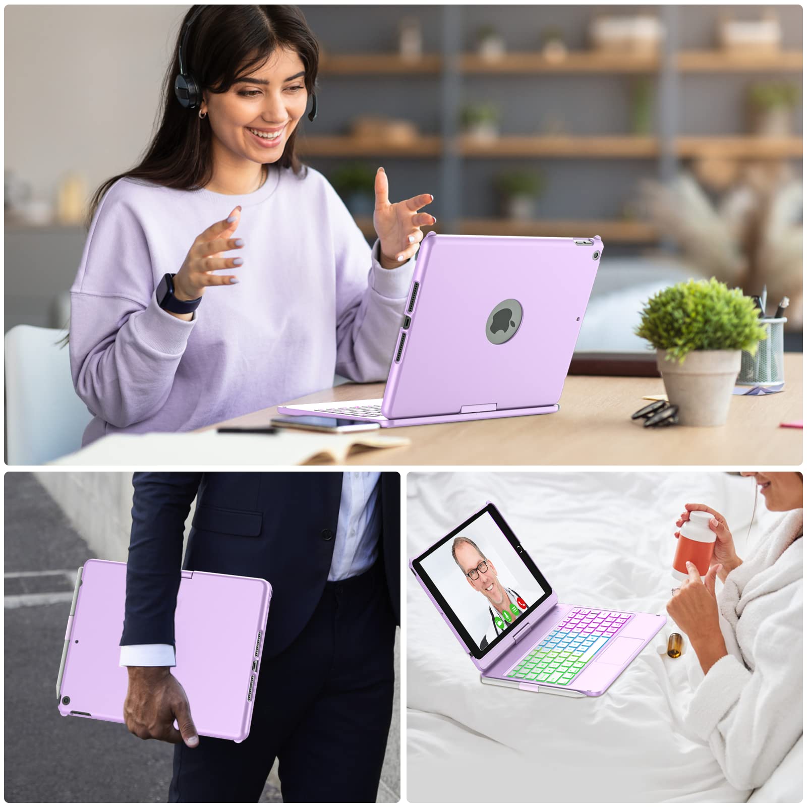 aMZCaSE iPad Keyboard Case 9.7 for iPad 6th Generation(2018), iPad Pro 9.7", iPad 5th Generation(2017), iPad Air 2, iPad Air, Bluetooth Detachable Keyboard - (Black)