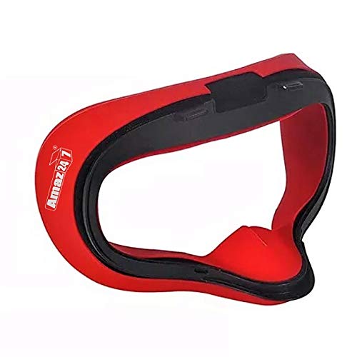 Amaz247 Silicone Anti-leakage Face Cushion Mask, Protective Lens Cover, Controller Grip Cover with Velcro Straps for Oculus Quest VR Headset (Red), NOT FIT OCULUS QUEST 2