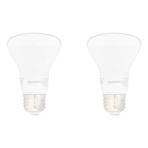 Amazon Basics 50 Watt Equivalent, Dimmable, 9 W, R20 LED Light Bulb , Soft White, 2-Pack
