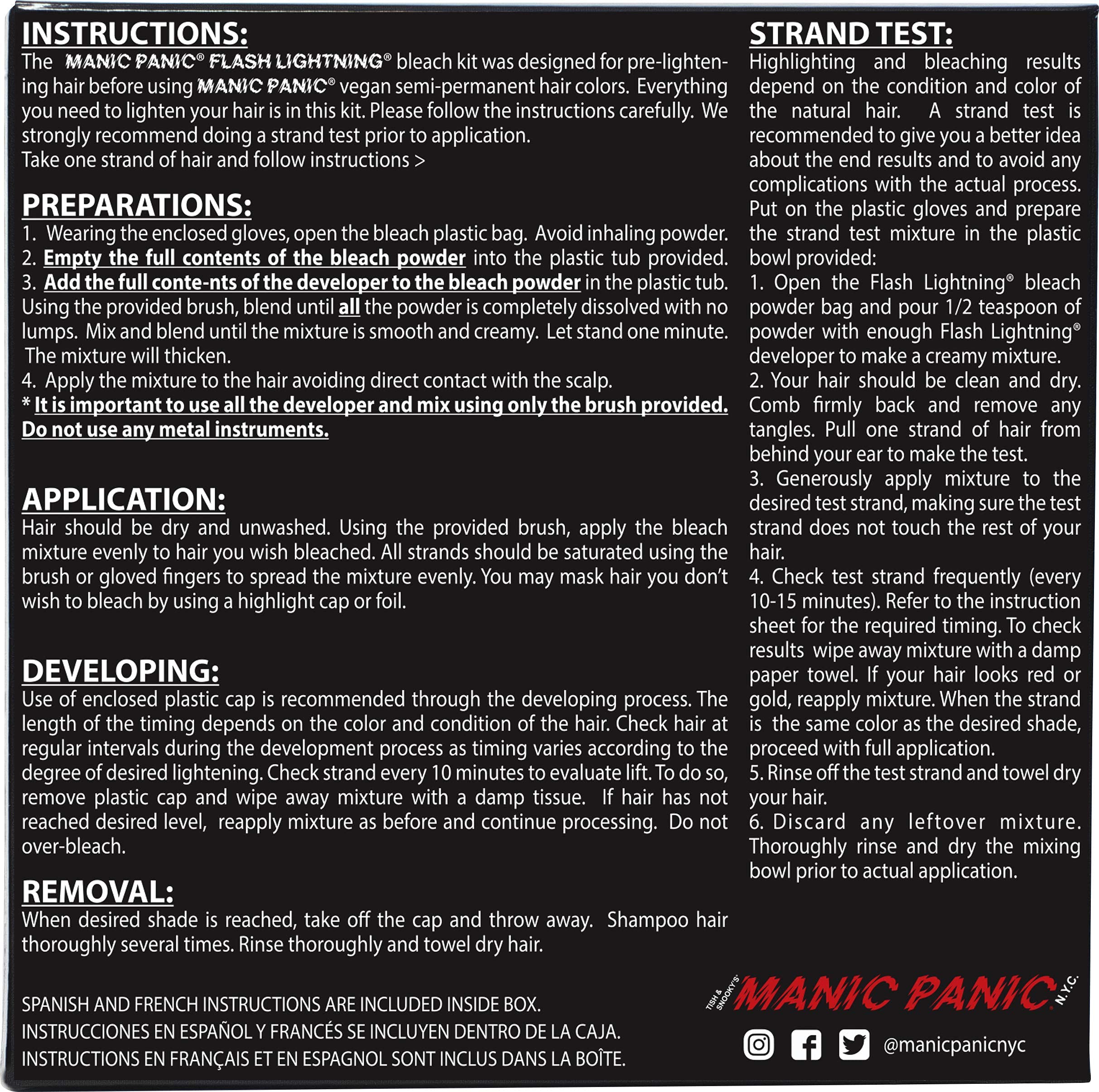 MANIC PANIC Flash Lightning Hair Bleach Kit - 30 Volume Developer + Bleach Powder Hair Lightener Lifting up to Five Levels - Vegan And Cruelty Free (2 pack)