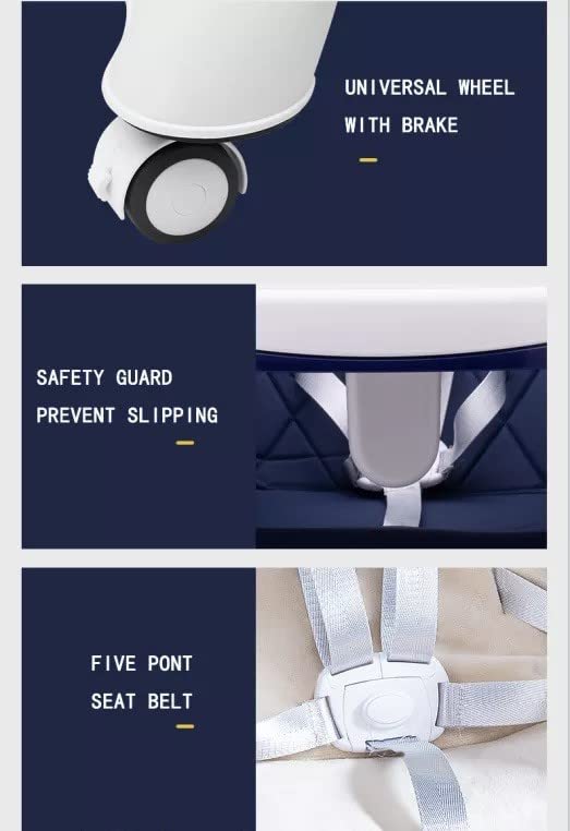 Adjustable High Chair for Babies & Toddlers - Detachable Tray Liner - Easy Cleaning - Adjusts as Child Grows - Reclines for Bottle Feeding - Adjusts to 6 Different Heights - 4 Locking Wheels