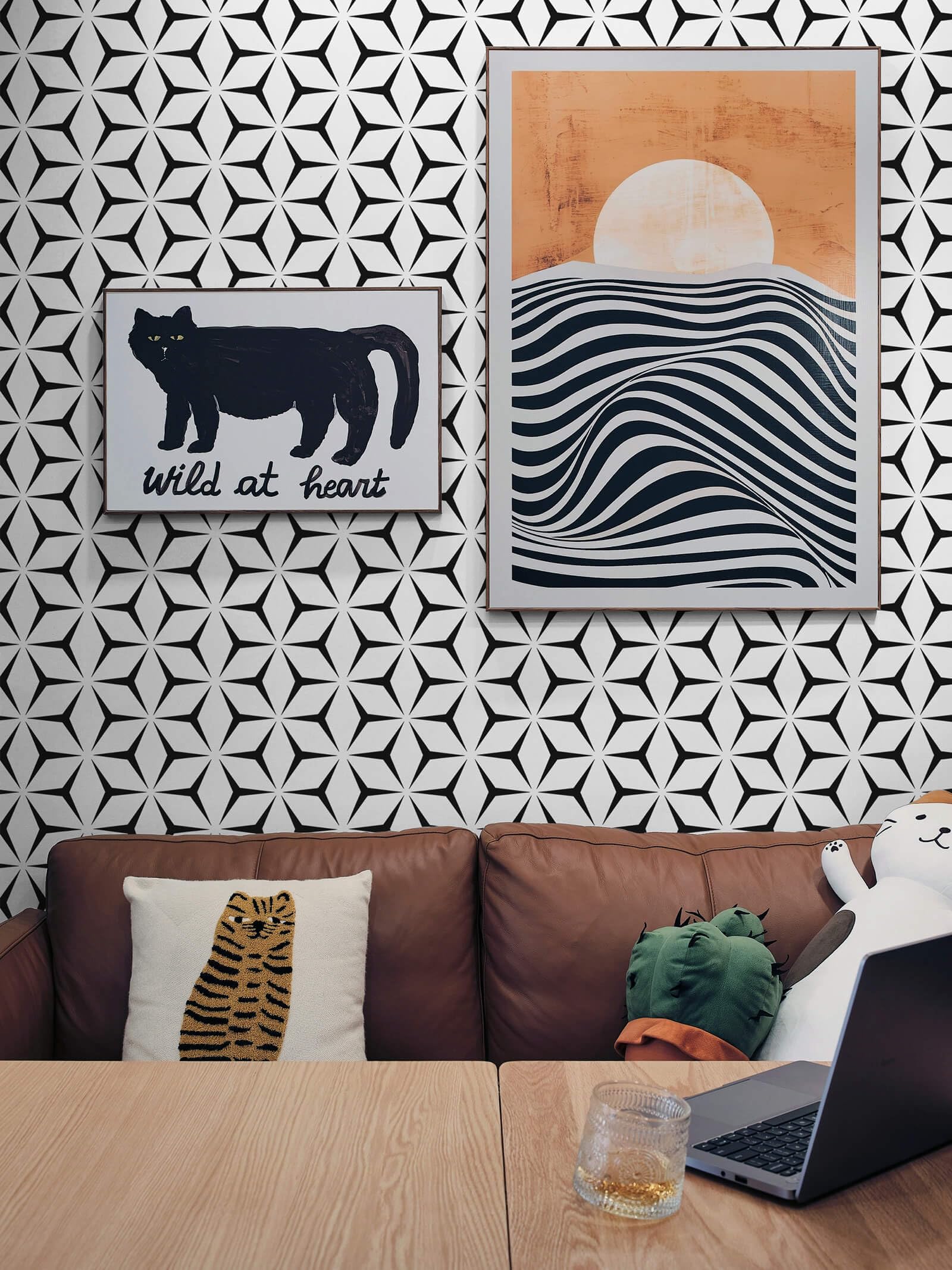 Heroad Wall Paper Peel and Stick Modern Black and White Wallpaper Peel and Stick Boho Geometric Contact Paper for Cabinets and Drawers Renter Friendly Self-Adhesive Removable Waterproof 17.7β x 118β