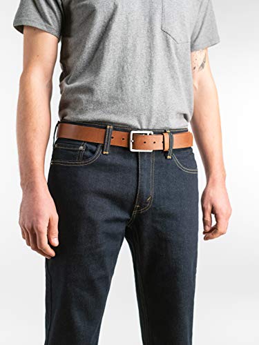 Arcade The Leather Unisex Padre Belt, Hidden Stretch, Alloy Buckle, Brown, Large (35.5 in - 41.5 in)