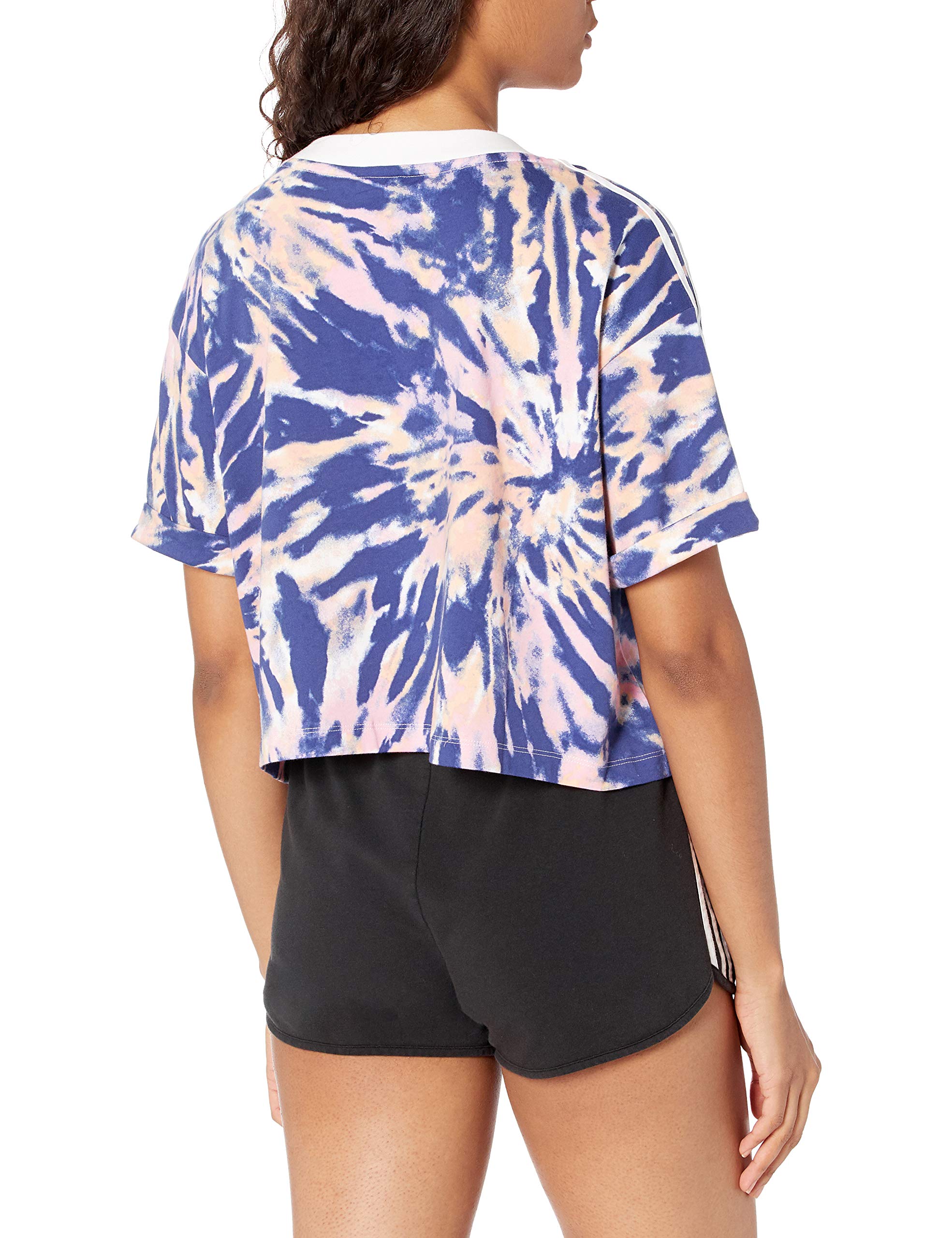 adidas Originals Women's Crop, Top: Multi/white/midnight indigo/true pink bottom: glow orange, 2XS