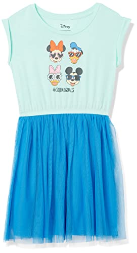 Amazon Essentials Disney | Marvel | Star Wars Girls' Knit Short-Sleeve Tutu Dresses-Discontinued Colors, Minnie Squad, Small