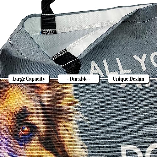 BAGEYOU Samoyed Dog Space Astronaut Tote Bag Funny Animal Casual Canvas Shoulder Bag for Shopping Work Beach