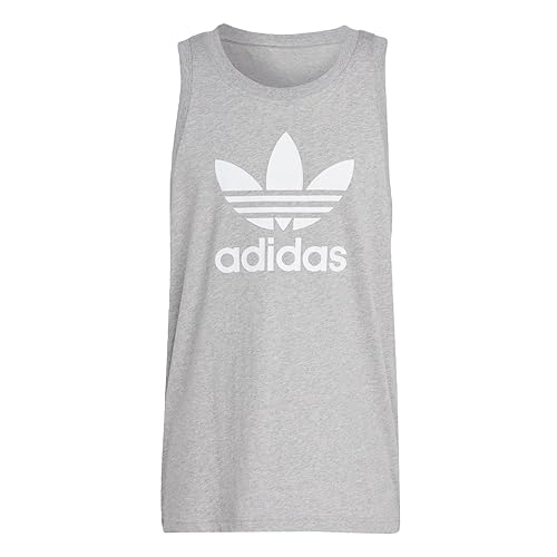 adidas Originals Men's Adicolor Classics Trefoil Tank Top, Medium Grey Heather, 3X-Large