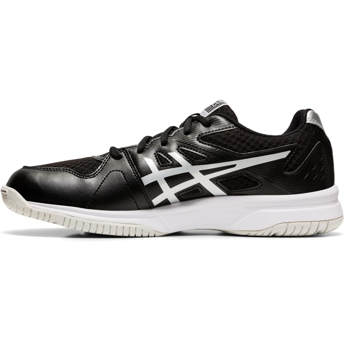 ASICS Men's Upcourt 3 Volleyball Shoes, 12.5, Black/Pure Silver