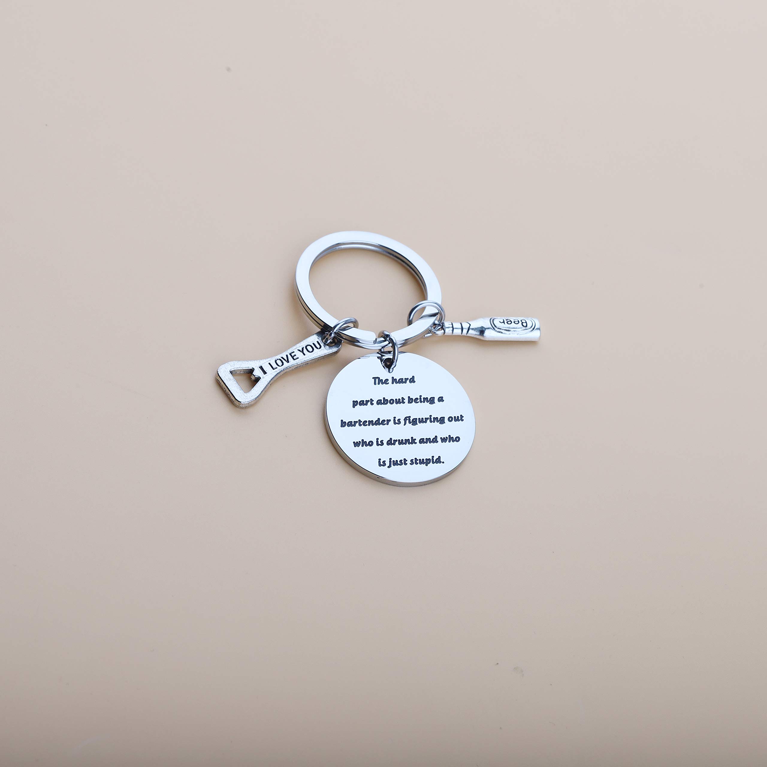 AKTAP Bartender Gift Funny Bartender Keychain Mixologist Gift For Women Men BFF Women Jewelry Waitress Gift (Funny Bartender Keychain)