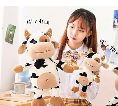 Generic Cow Plush Toy,16 inch Stuffed Animal Throw Plushie Pillow Doll,Soft Fluffy Friend Hugging Cushion-Present for Every Age and Occasion