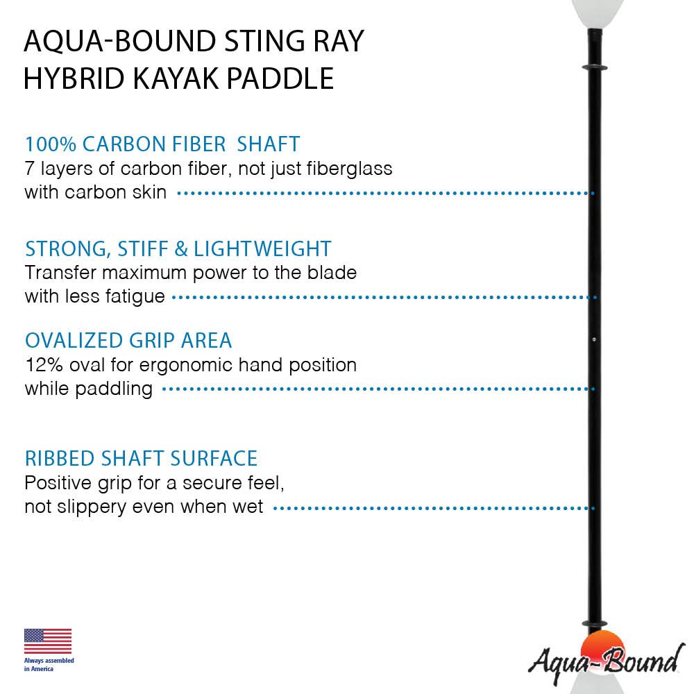 Aqua-Bound Sting Ray Hybrid 2-Piece Snap-Button Kayak Paddle
