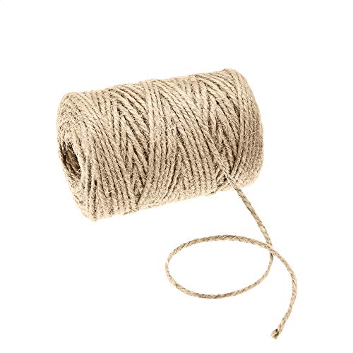Amazon Basics All-Purpose Natural Jute Twine - #21 x 140 Foot (1.9 mm x 43 m), Natural, 2 Pack