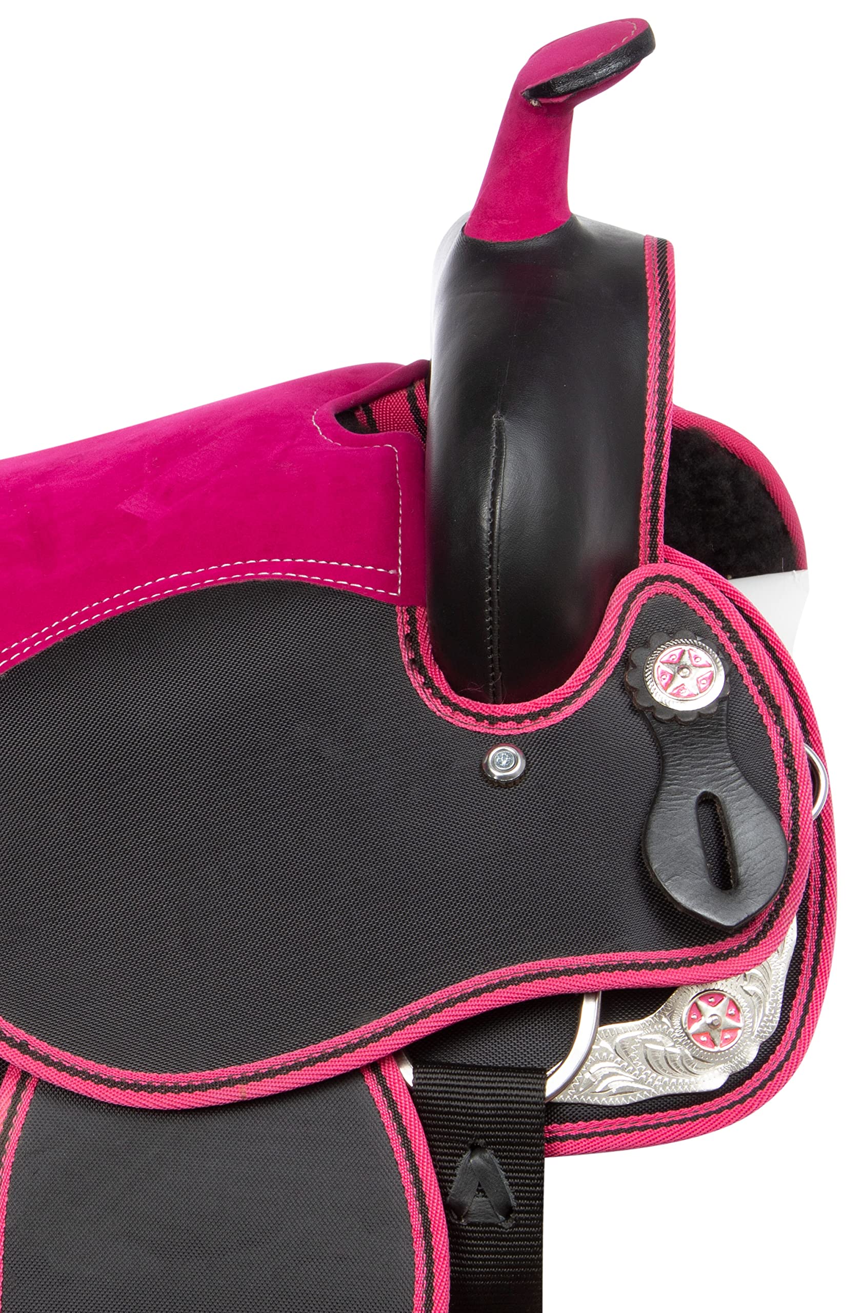 Acerugs Beautiful Western Pleasure Trail Barrel Racer Show Horse Saddle TACK Set PAD Silver Crystals (Pink, 14")