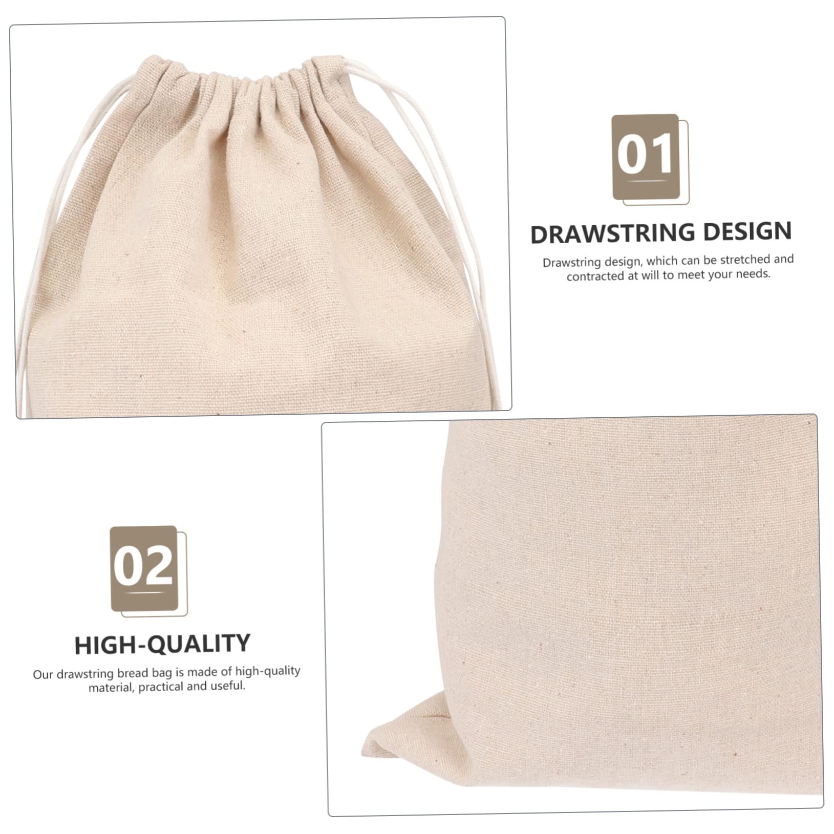 Anneome 3 Pcs Bread Bag Linen Loaf Bags Muslin Storage Bread Pouch Bag for Bread Tortoise Ornament Canvas Storage Bag Bread Loaf Bags Cookie Bag Drawstring Cotton Storage Bags