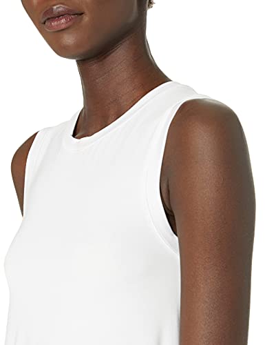 Amazon Essentials Women's Jersey Relaxed-Fit Muscle-Sleeve Swing Tunic (Previously Daily Ritual), White, Medium