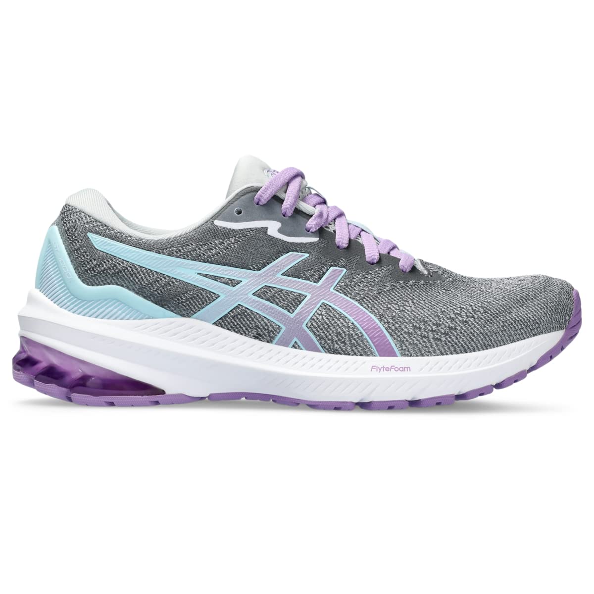 ASICS Women's GT-1000 11 Running Shoes, 7.5, PIEDMONT GREY/ENGLISH LAVENDER
