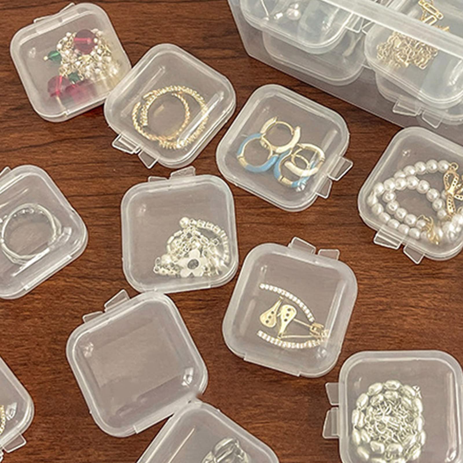 Ankexin 10x Mini Plastic Storage Container Box Portable Medicine Holder Storage Organizer Jewelry Packaging for Earring