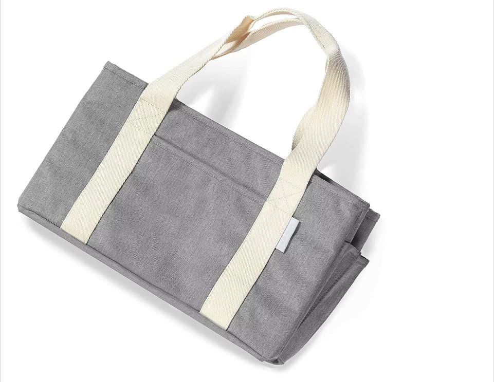 Baby Diaper Caddy Organizer - Large, Basket Storage Nursery Foldable for Infant Girl or Boy - Gift Must Haves - Durable Tote Bag for Indoor, Outdoor Use - Grey