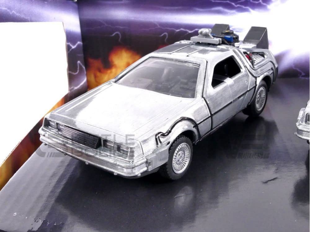 Back to The Future 1:32 Time Machine 3-Pack Die-Cast Cars, Toys for Kids and Adults