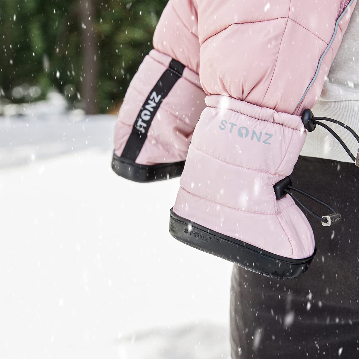 Stonz Toddler Booties - All-weather nylon booties for babies and Kids to fit over shoes and stay on, featuring a flexible sole for versatile use.