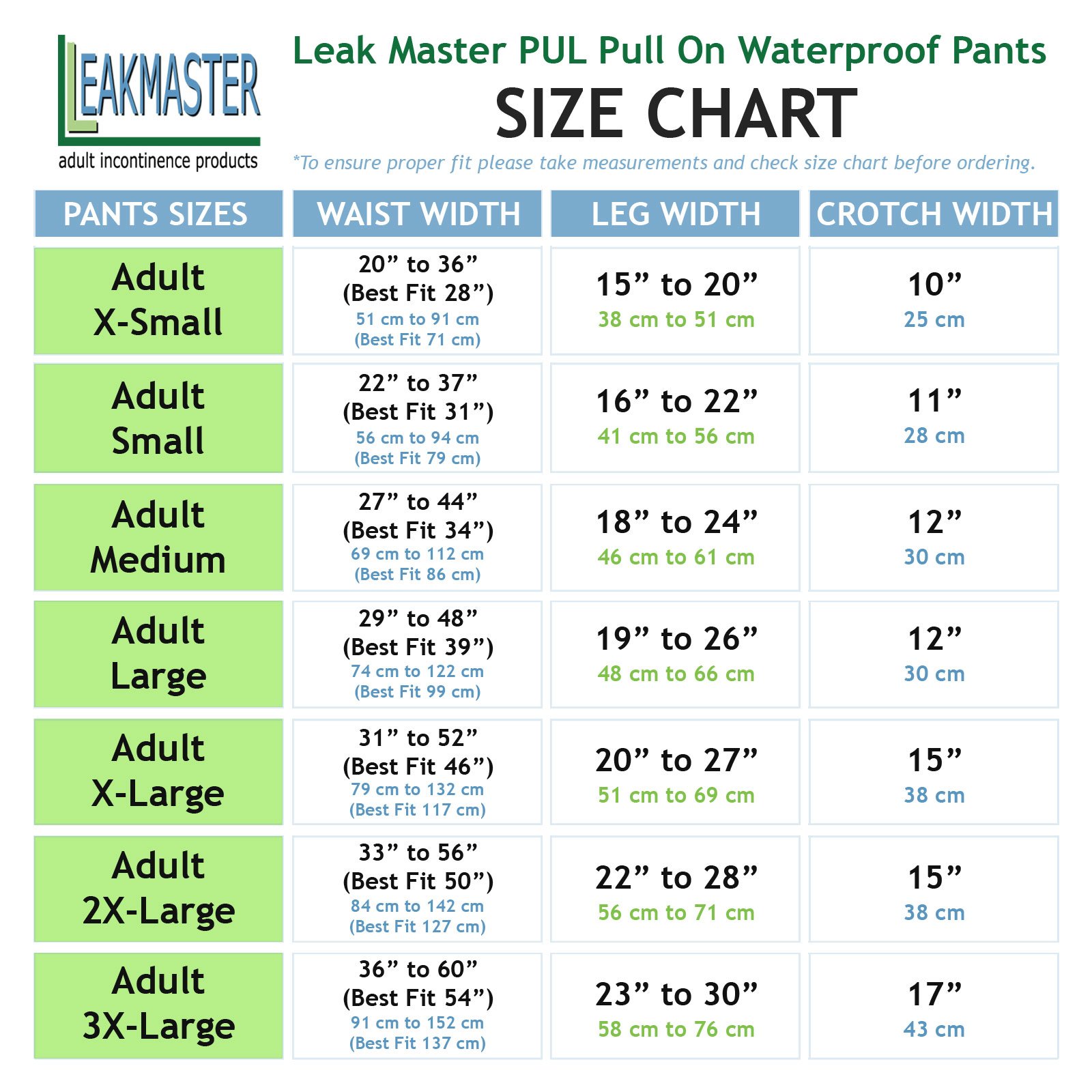LeakMaster Adult PUL Waterproof Pants - Soft, Quiet, Breathable, Durable Adult Plastic Pants. Generous Cut/Fit for Use with Cloth Diapers - White, Medium Best Fits 32-36 Inch Waist (1 Pack)